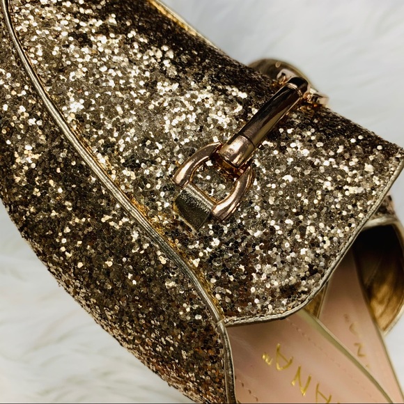 Shoes | Gold Glitter Mules | Poshmark